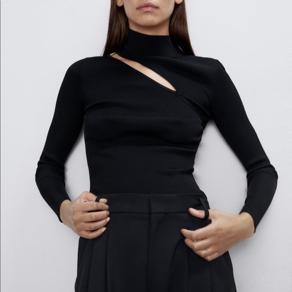 Zara | Tops | Zara Cut Out Asymmetric Top | Poshmark